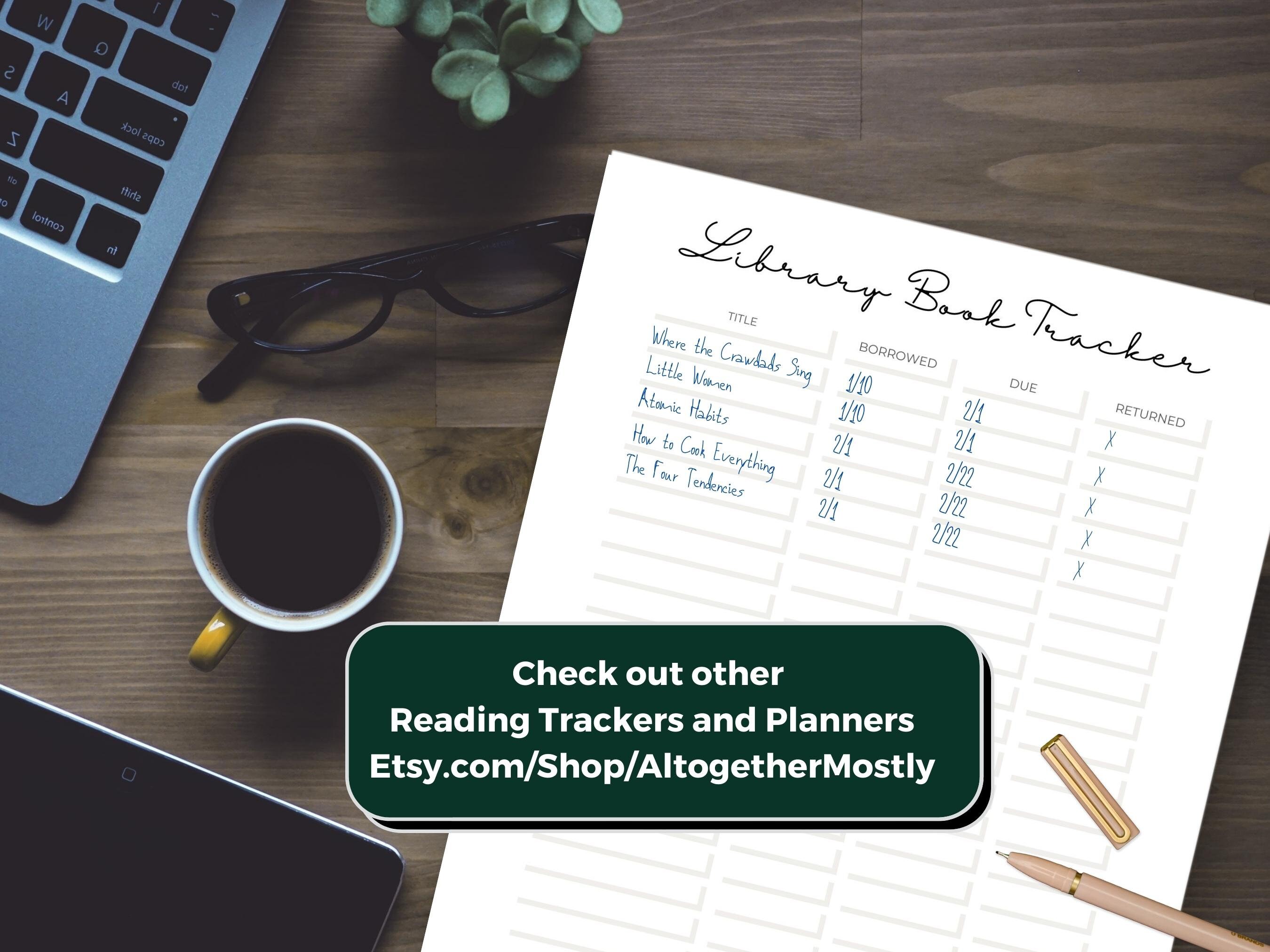 Reading Tracker Books to Read Planner Printable PDF Download US Letter ...
