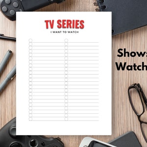 TV Series Tracker - Shows to Watch Planner Printable - PDF JPG Download ...