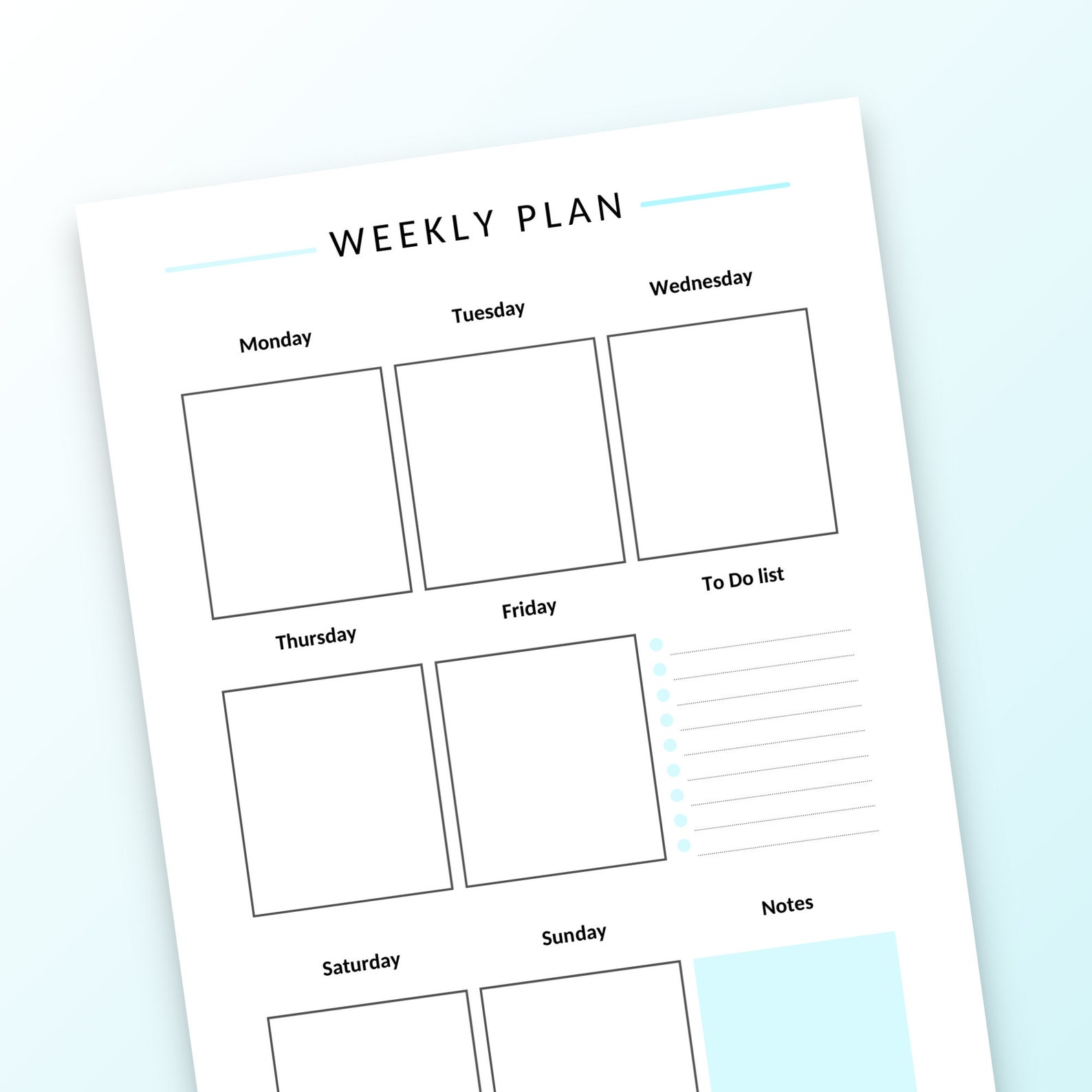 Undated Weekly Planner Printable A4 Instant Download | Etsy