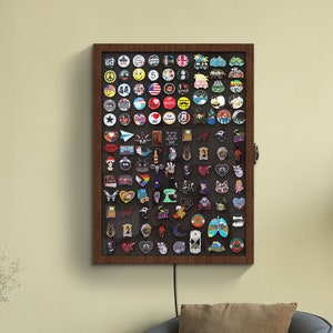 Wood Pin Display Case, Pin Display Box, Dustproof Badge Box, Jewelry ...