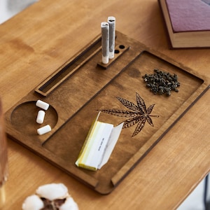 Wooden Custom Tray, Smoking Tray, Smoking Accessories, Wood Organizer ...