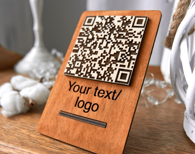 Custom Qr Code Sign Qr Code Tabletop Sign Restaurant QR Code Menu ...