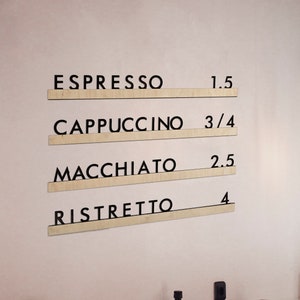 Wall Menu Board, Letter Board, Personalized Wall Menu, Cafe Wooden ...