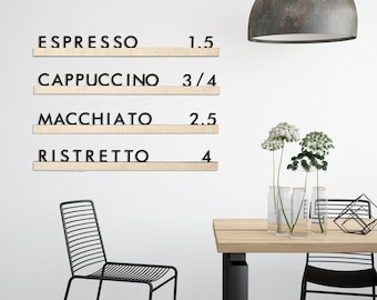 Wall Menu Board, Letter Board, Personalized Wall Menu, Cafe Wooden ...