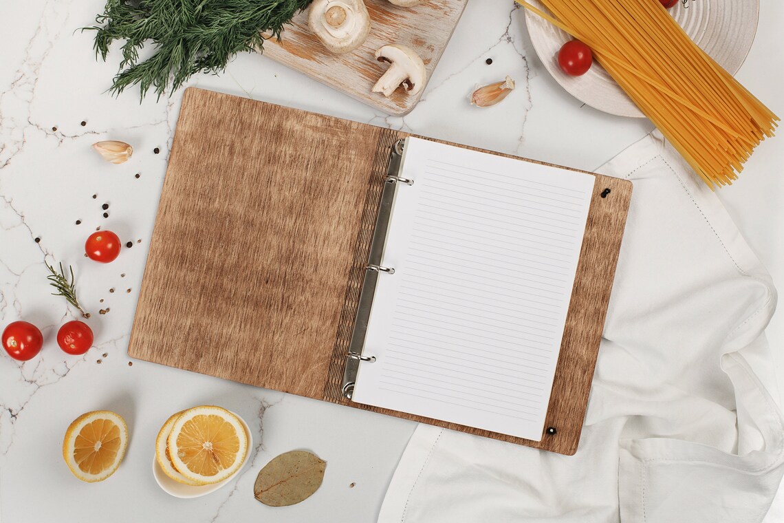 Personalized Binder Cookbook Mother Day Gift Wooden Recipe | Etsy