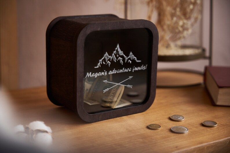 Wood Coin Bank Custom Money Box Custom Kids Piggy Bank - Etsy