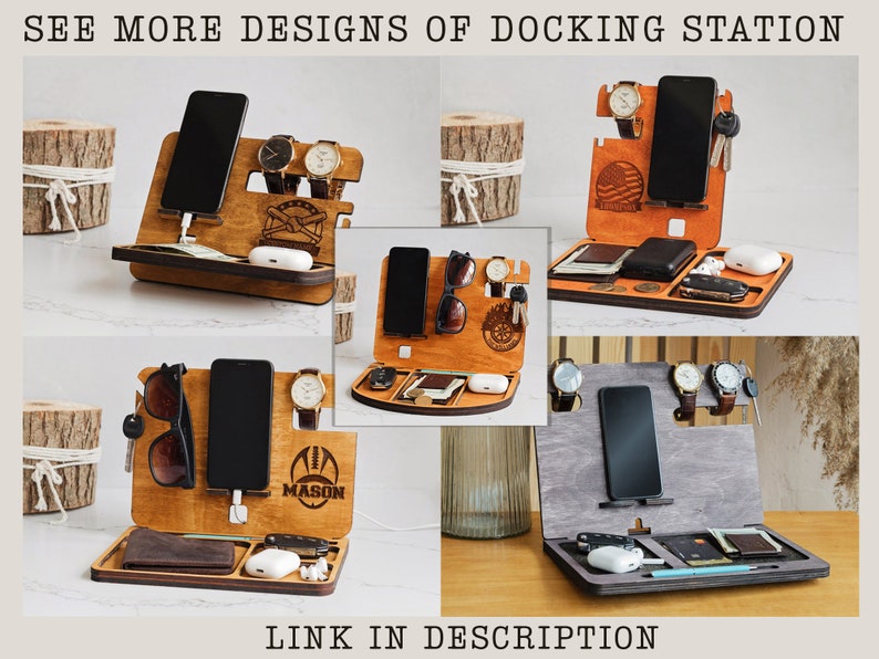 Wood Docking Station Table Organizer Phone Dockstation - Etsy
