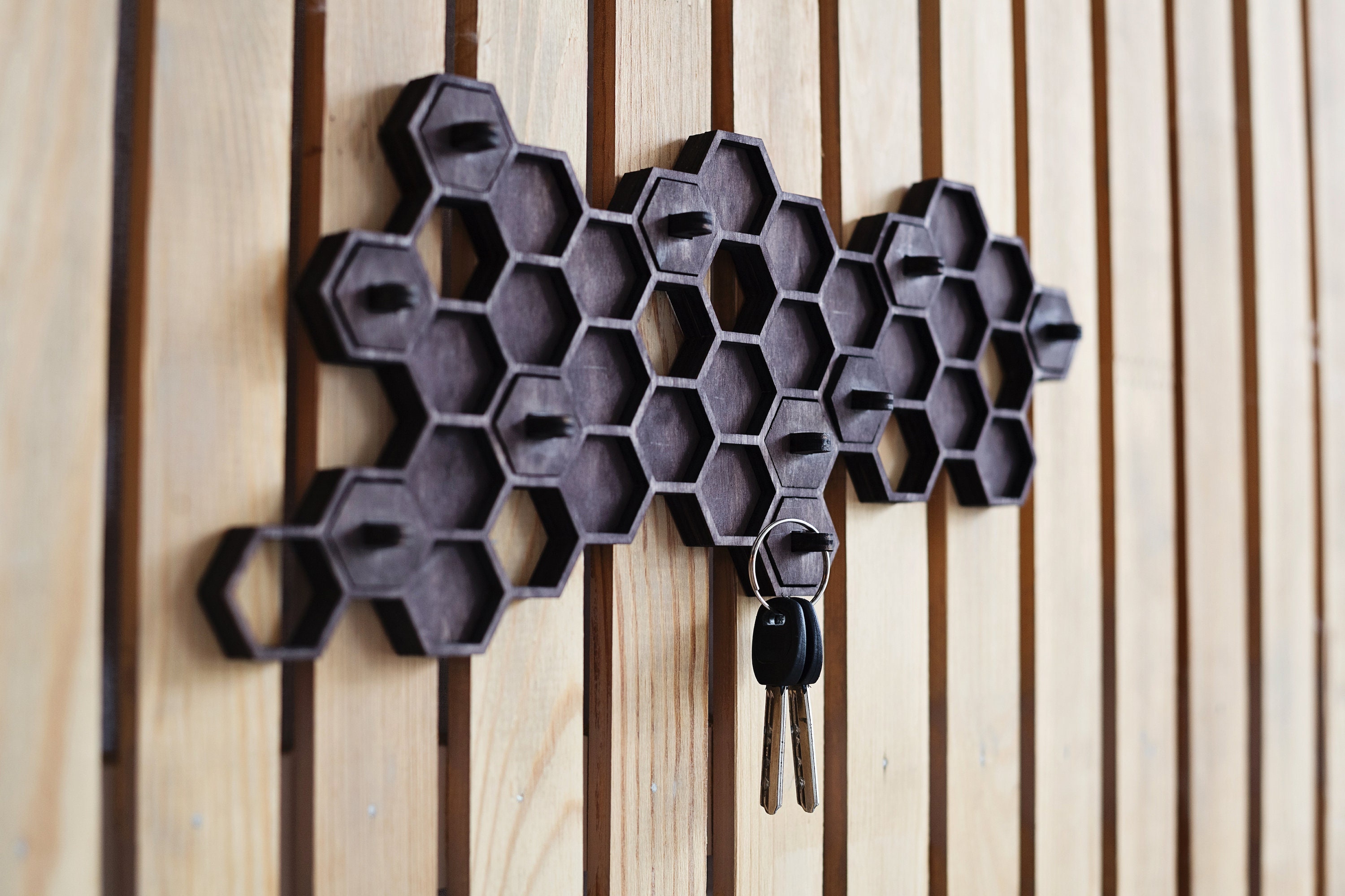 Key Hooks, Honeycomb Key Rack, Key Holder, Unique Key Holder for Wall ...