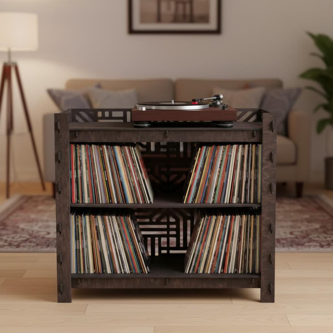Vinyl Record Storage Cabinet | Wooden Record Player Stand | LP Record ...