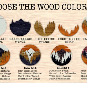 Mountain Wall Clock, Forest Wall Clock, Mountain Clock, Forest Wood ...