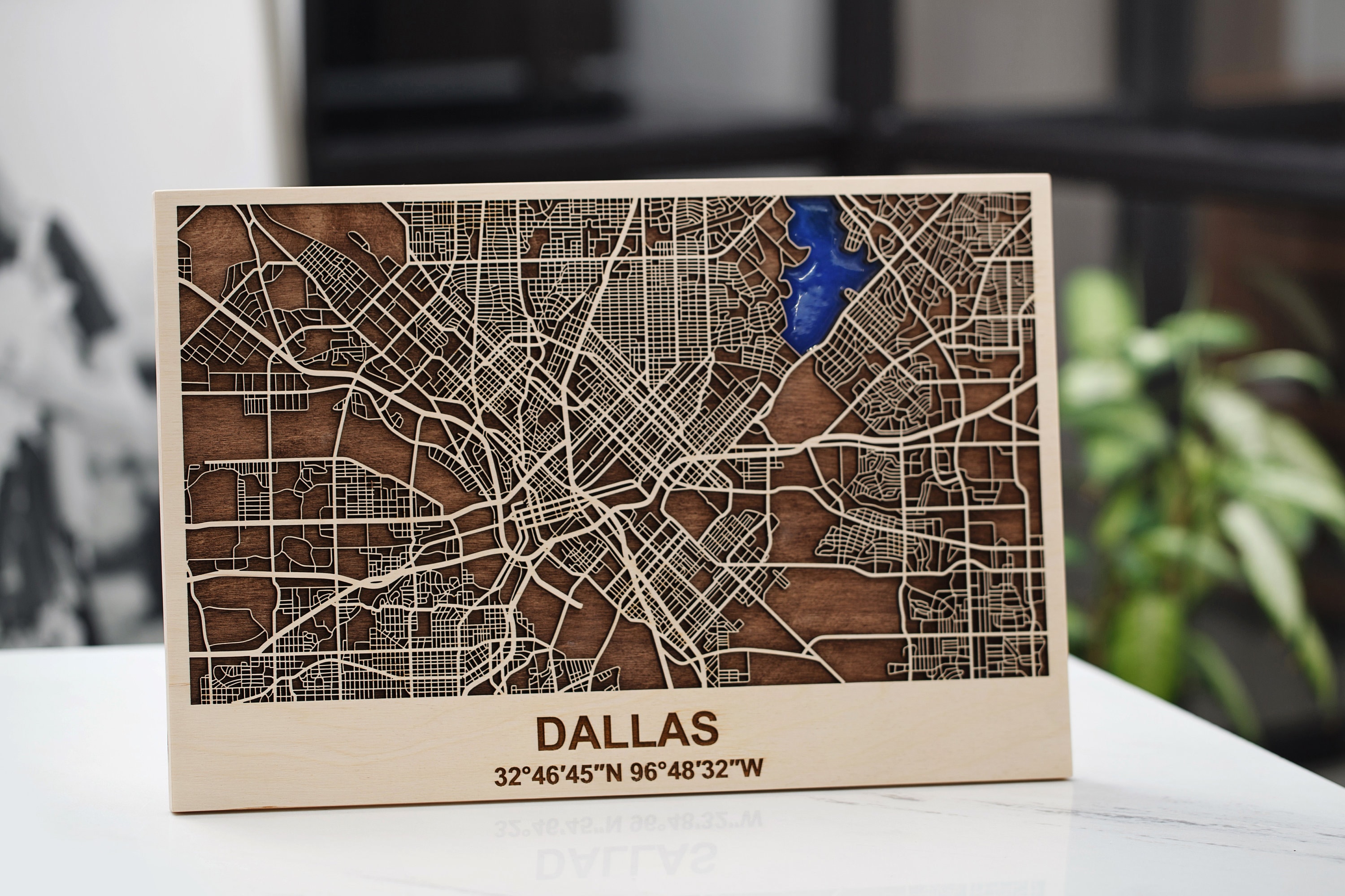 Dallas Wooden City Map Wall Art Laser Cut City Map City Map - Etsy