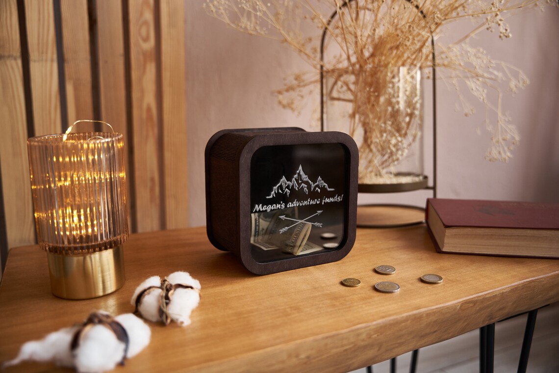 Wood Coin Bank Custom Money Box Custom Kids Piggy Bank - Etsy