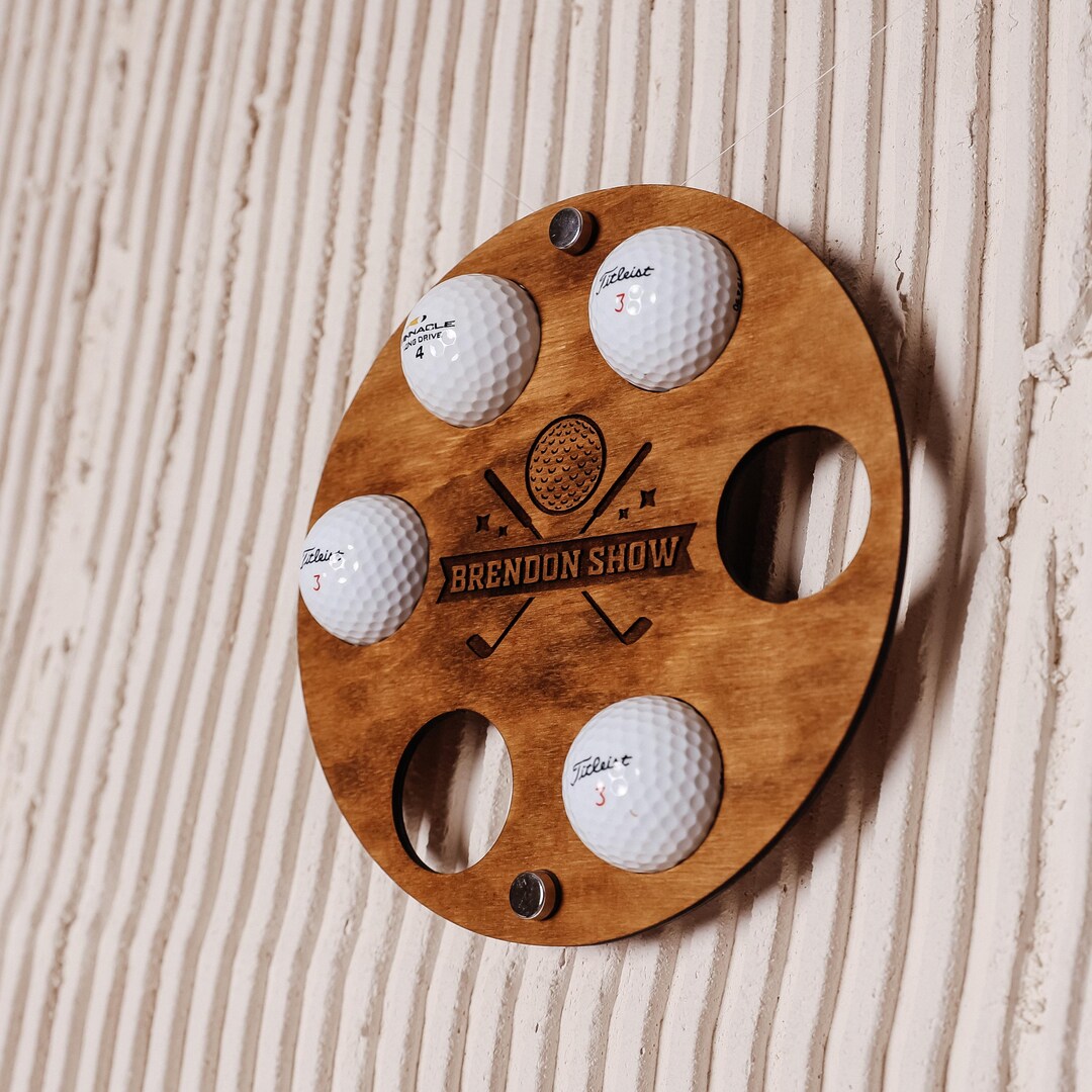 Golf Ball Wall Display, Wood Golf Ball Display, Personalised Golf Ball ...