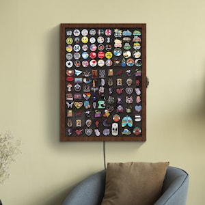 Pin Display Case, Dustproof Badge Box, Wood Pin Box, Jewelry Brooch ...