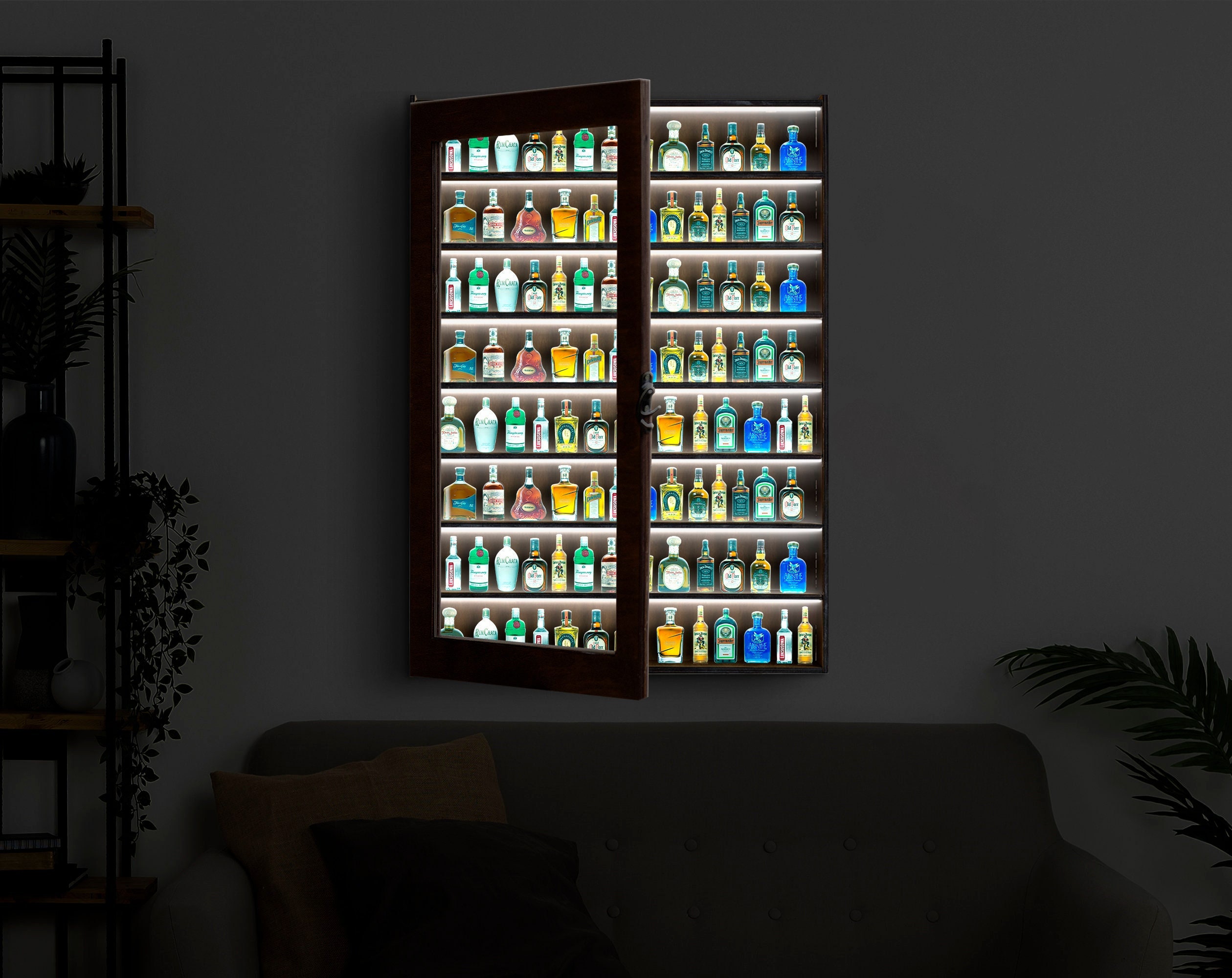 Shot Glass Display Shelf, Mini Liquor Display Cabinet, Mini Bar Display ...