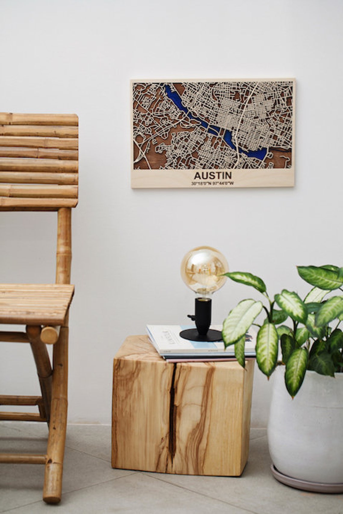 Austin Epoxy Wooden Map Streets 3D Map Travel Wall Art Layers | Etsy