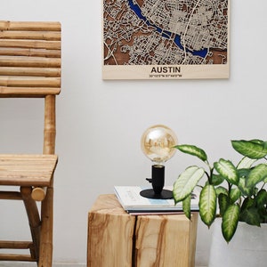Austin Epoxy Wooden Map Streets 3D Map Travel Wall Art Layers City Map ...