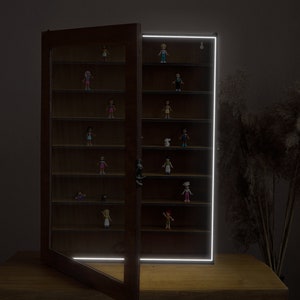 Led Wood Display Case, Display Cabinet Case for Figures With Glass Door ...