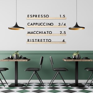 Wall Menu Board, Letter Board, Personalized Wall Menu, Cafe Wooden ...