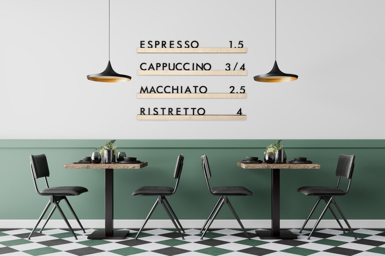 Wall Menu Board Letter Board Personalized Wall Menu Cafe - Etsy