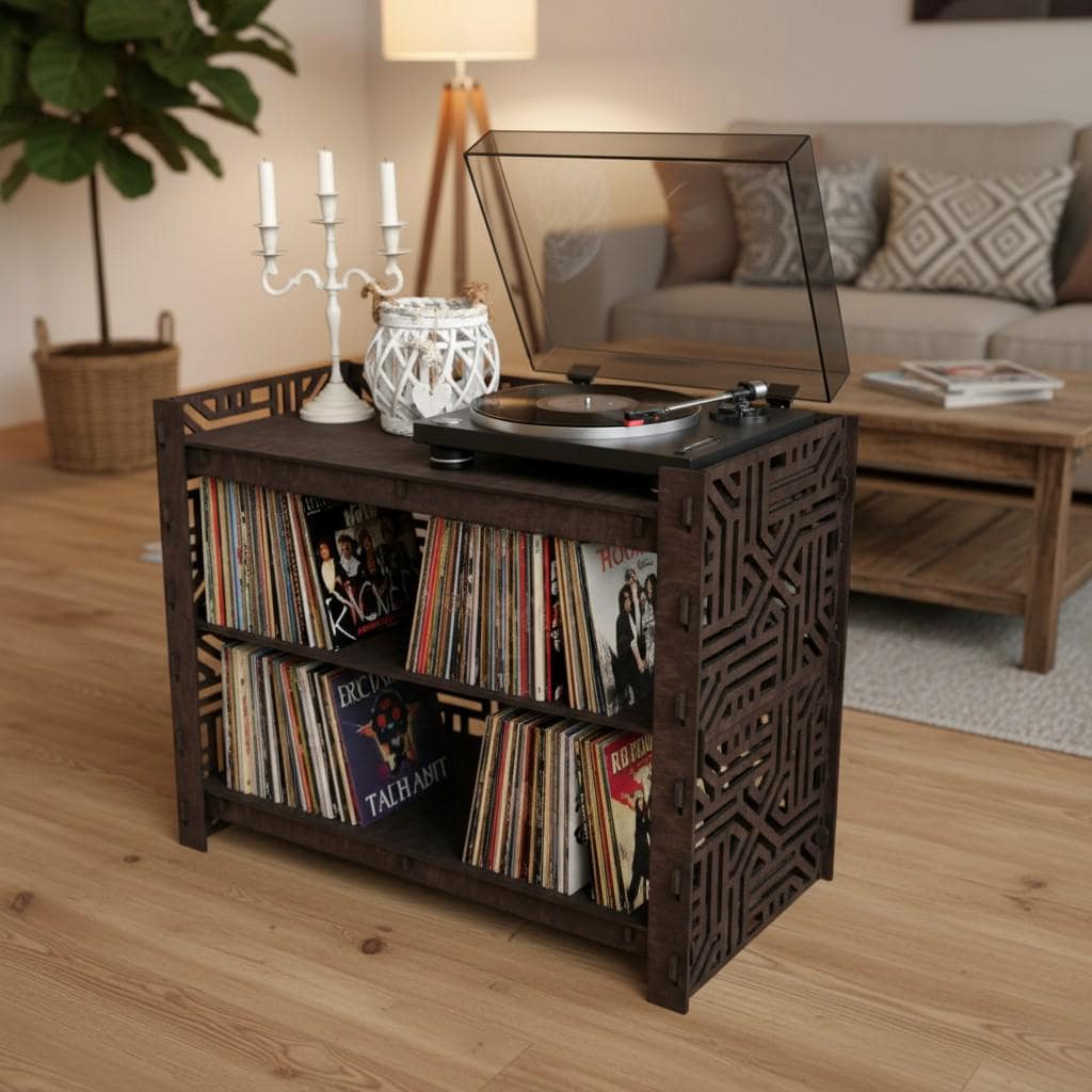 Vinyl Record Storage Cabinet | Wooden Record Player Stand | LP Record ...