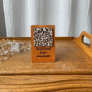 QR Code Menu Sign, Wood Table Menu, Restaurant Table Menu, Restauran ...
