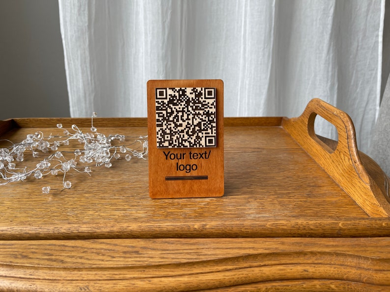 QR Code Menu Sign Wood Table Menu Restaurant Table Menu - Etsy