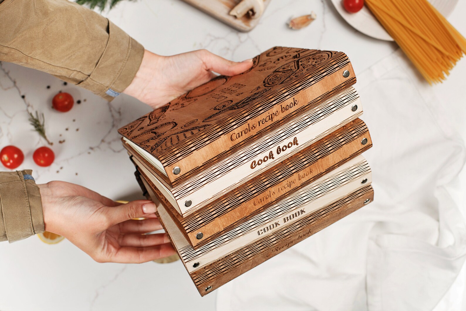 Personalized Binder Cookbook Mother Day Gift Wooden Recipe - Etsy