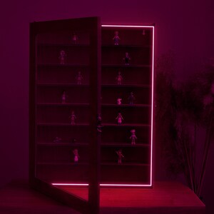 Led Wood Display Case, Display Shelves Organizer, Display Cabinet Case ...