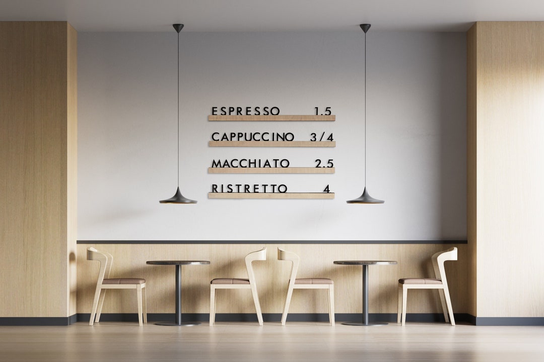 Wall Menu Board, Letter Board, Personalized Wall Menu, Cafe Wooden ...