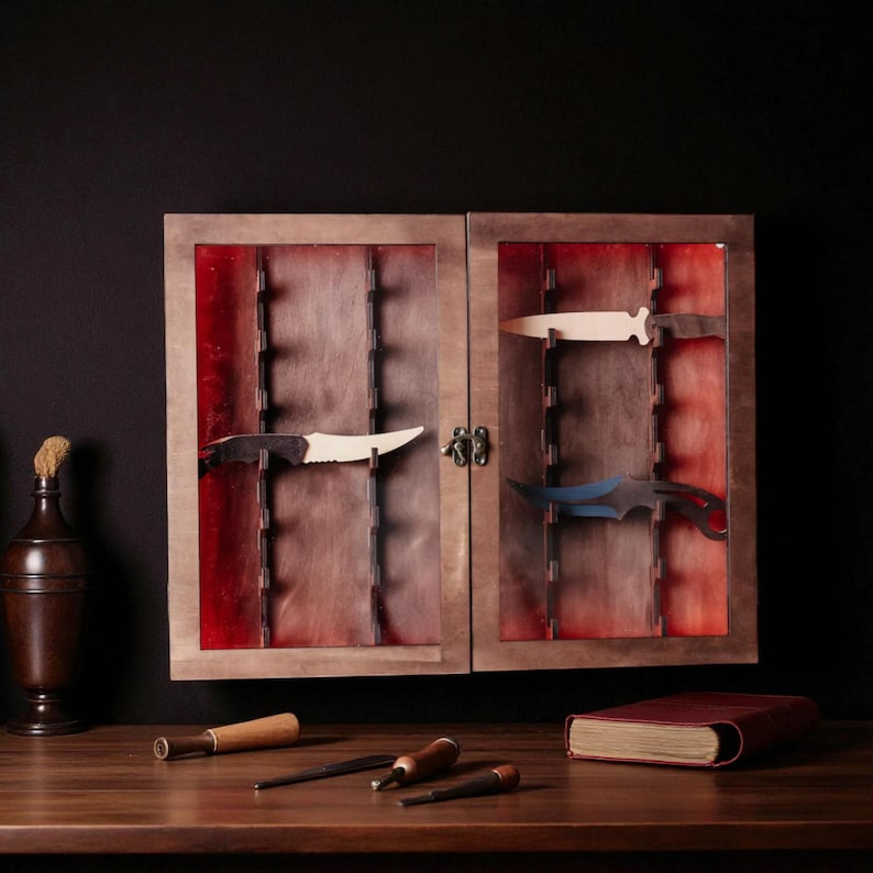 Knife Display Case, Knife Wall Display Stand, Pocket Knife Storage ...