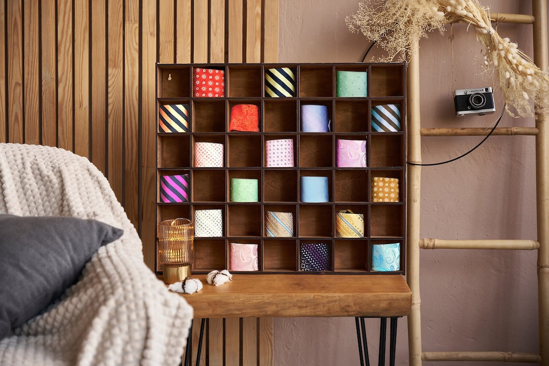 Wood Tie Display Shelf, Tie Display Case, Groomsmen Gift Box, Wood Tie ...