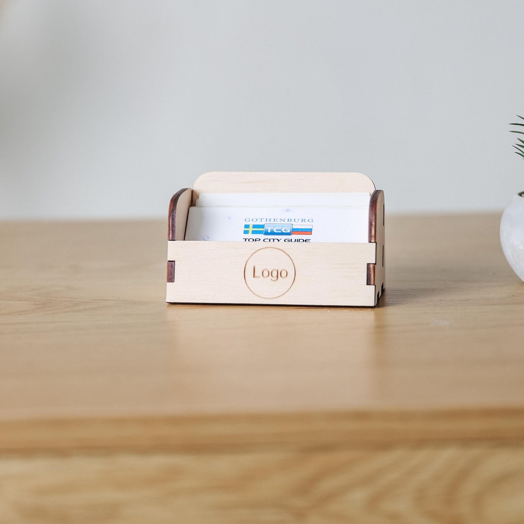 Table Card Holder, Monogram Desk Card Stand, Wood Business Card Holder ...