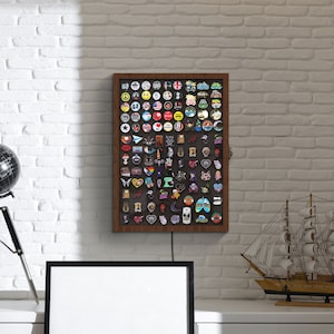 Pin Display Case, Dustproof Badge Box, Wood Pin Box, Jewelry Brooch ...