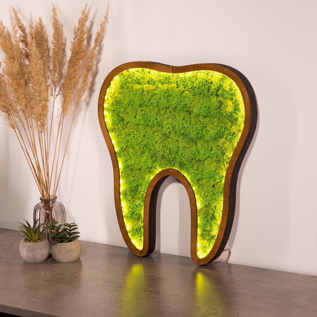 Dental Wall Art, Tooth Wall Decor, Dental Office Decor, Wall Moss Tooth ...
