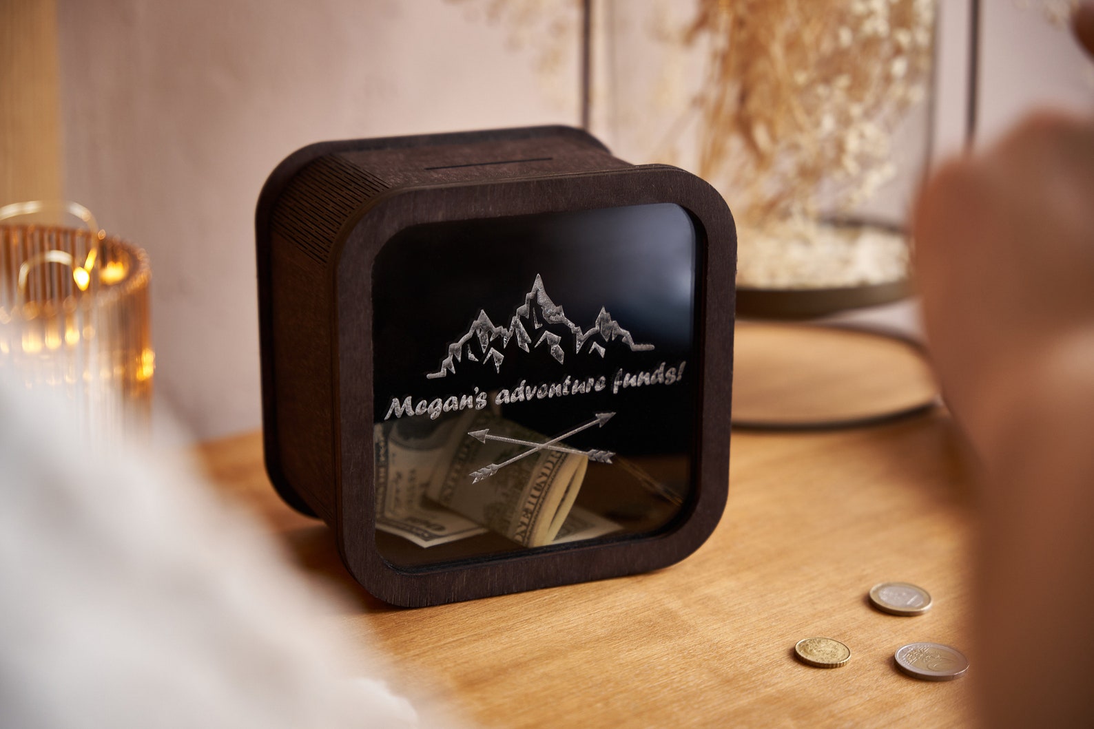 Wood Coin Bank Custom Money Box Custom Kids Piggy Bank - Etsy