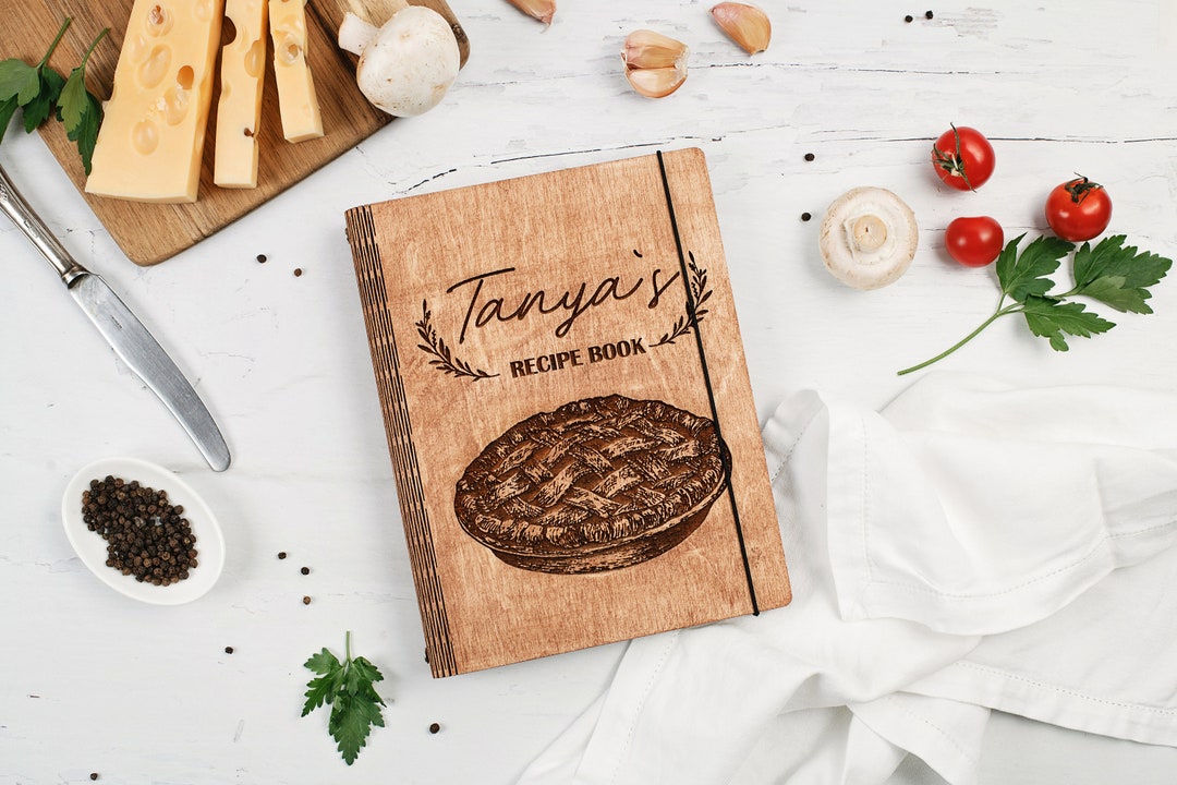 Personalized Gift, Recipe Book, Personalized Cookbook, Wooden Notebook ...