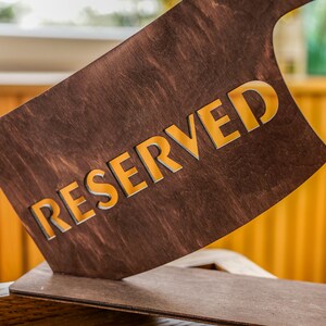 Reserved Table Sign, Reserved Sign, Tabletop Sign, Wooden Reserved Sign ...
