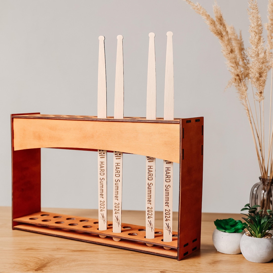 Drumstick Display Holder, Drumstick Shelf, Wood Drumstick Stand ...