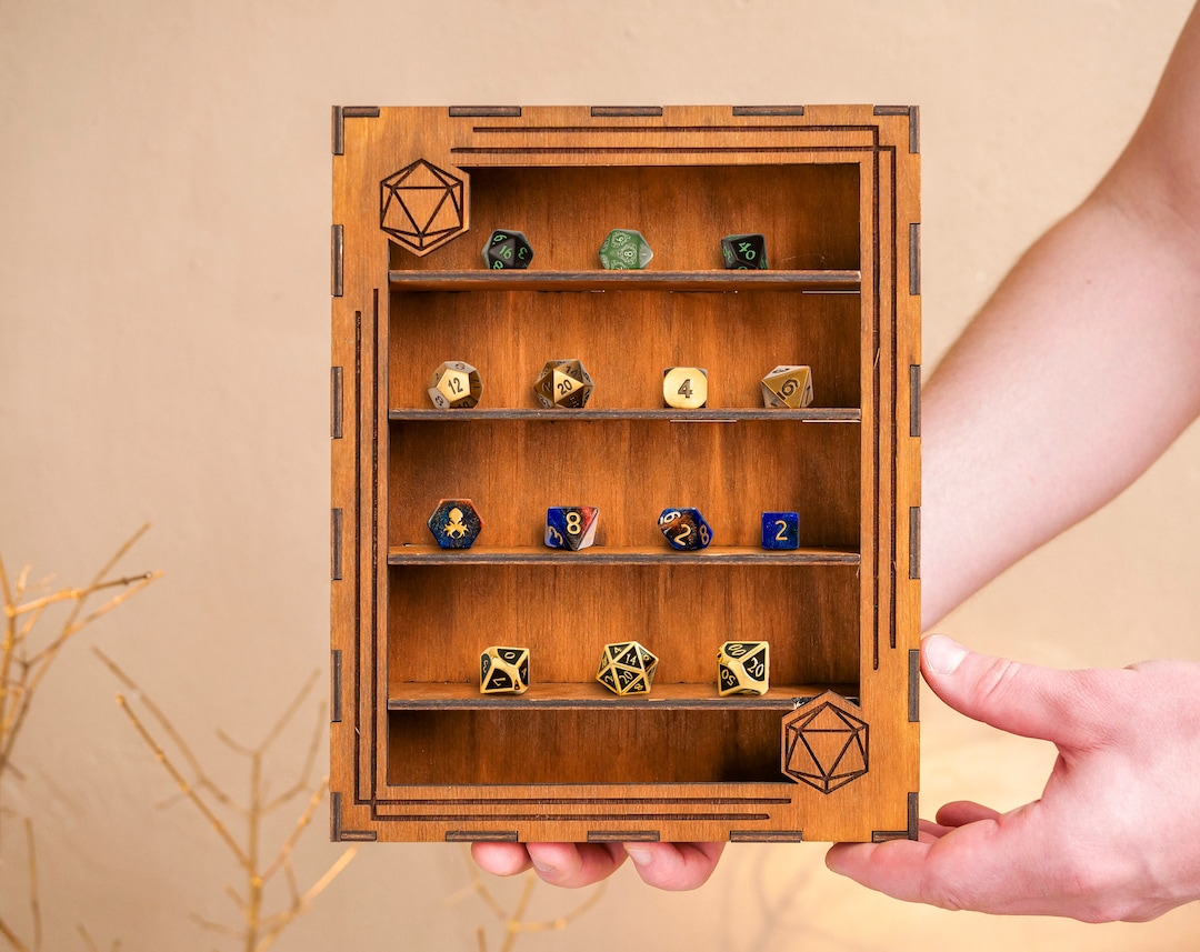 Dice Display Shelf, Wooden Dice Holder, Dice Storage Box, Dice Display ...
