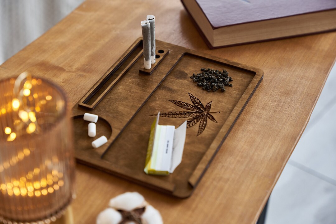 Custom Wood Tray, Smoking Tray, Smoking Accessories, Wood Organizer - Etsy