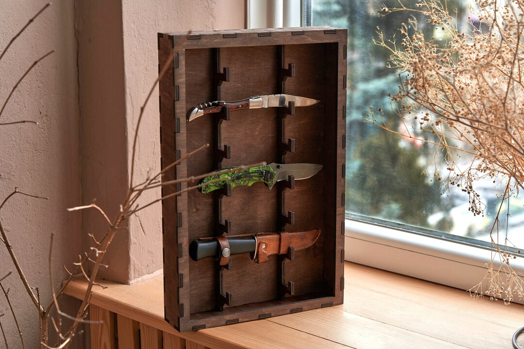 Knife Display Case, Knife Organizer, Pocket Knife Display Shelf, Knife ...
