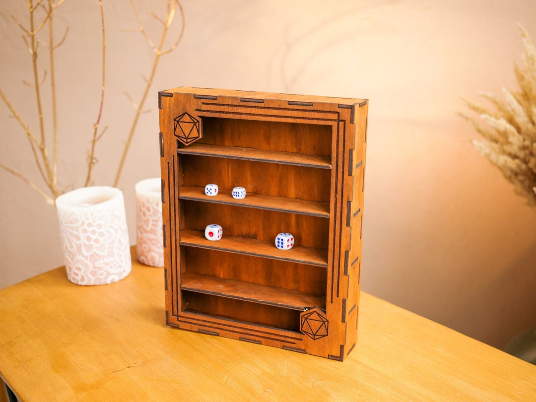 Wooden Dice Storage Box, Dice Display Case, Dice Display Shelf, Dice ...