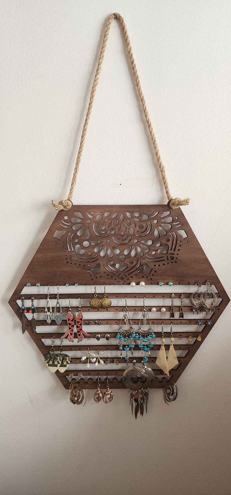 Wood Earring Organizer Jewelry Display Hanging Earring - Etsy