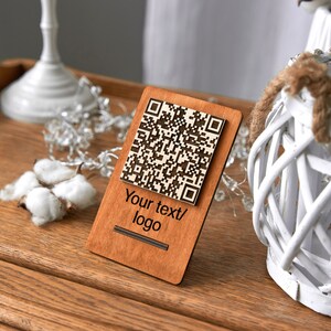 QR Code Menu Sign, Wood Table Menu, Restaurant Table Menu, Restauran ...