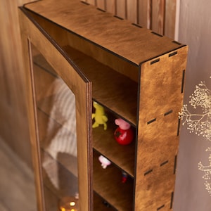 Display Shelf Case, Wood Display for Collectibles, Display Case for ...