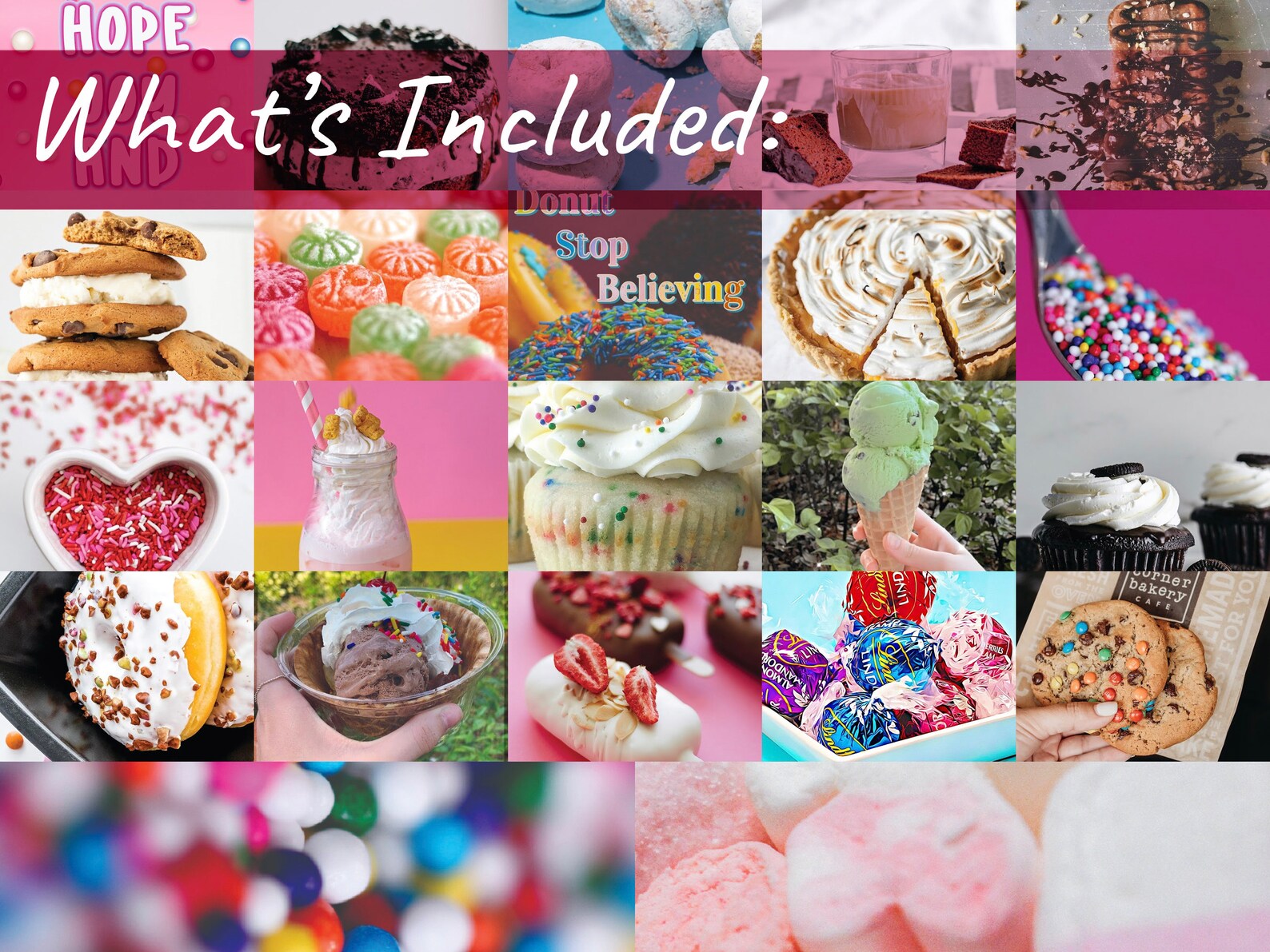 Sweets & Treats Wall Collage Kit Dessert and Candy Collage - Etsy