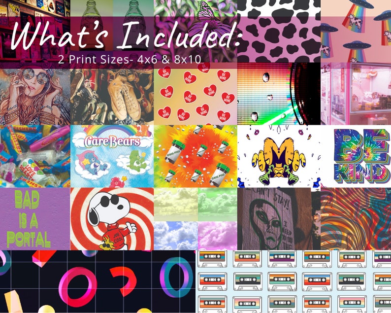 Indie Wall Collage Kit Indie Collage Kit Indie Collage Retro - Etsy