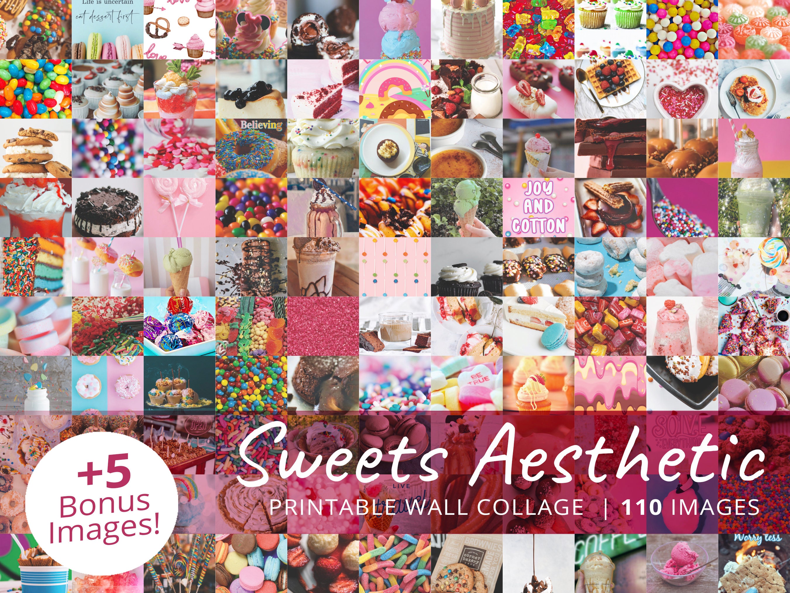 Sweets & Treats Wall Collage Kit Dessert and Candy Collage - Etsy