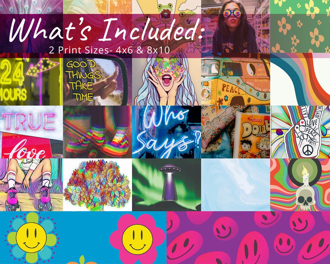 Indie Wall Collage Kit Indie Collage Kit Indie Collage Retro | Etsy